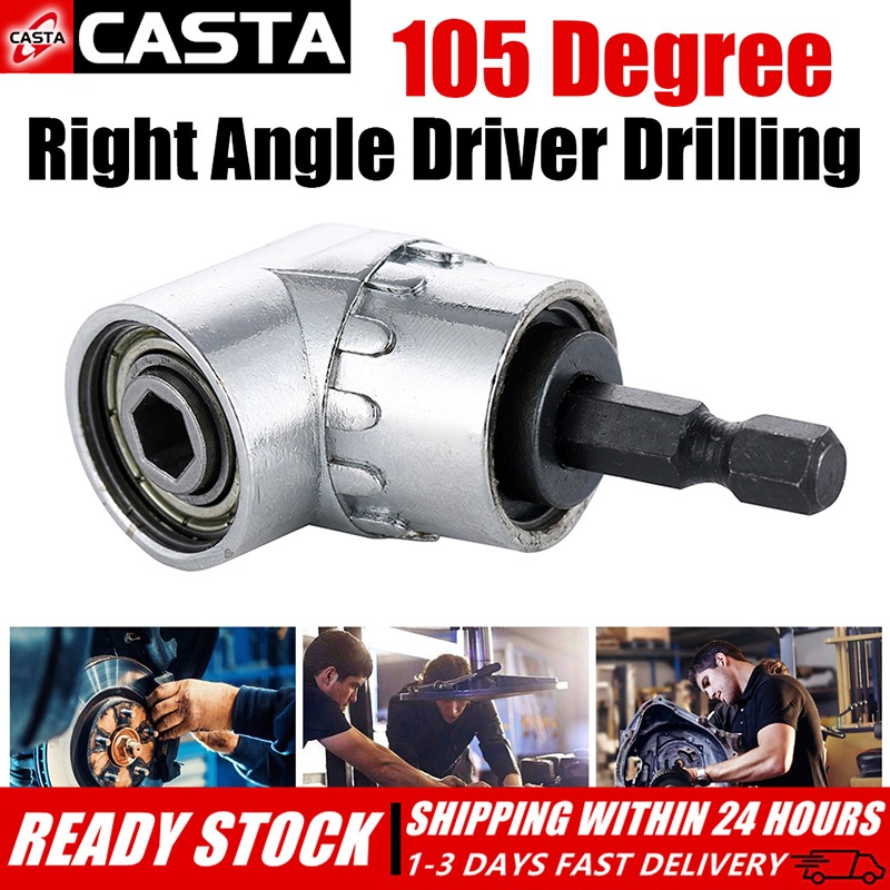 105° Right Angle Drill Adapter - 1/4" Hex Quick-Change Magnetic Bit ...