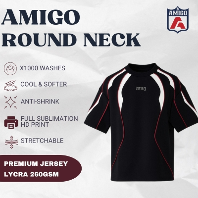 AMIGO Unisex Short Sleeve Sublimation Microfiber Jersey tshirt Design ...