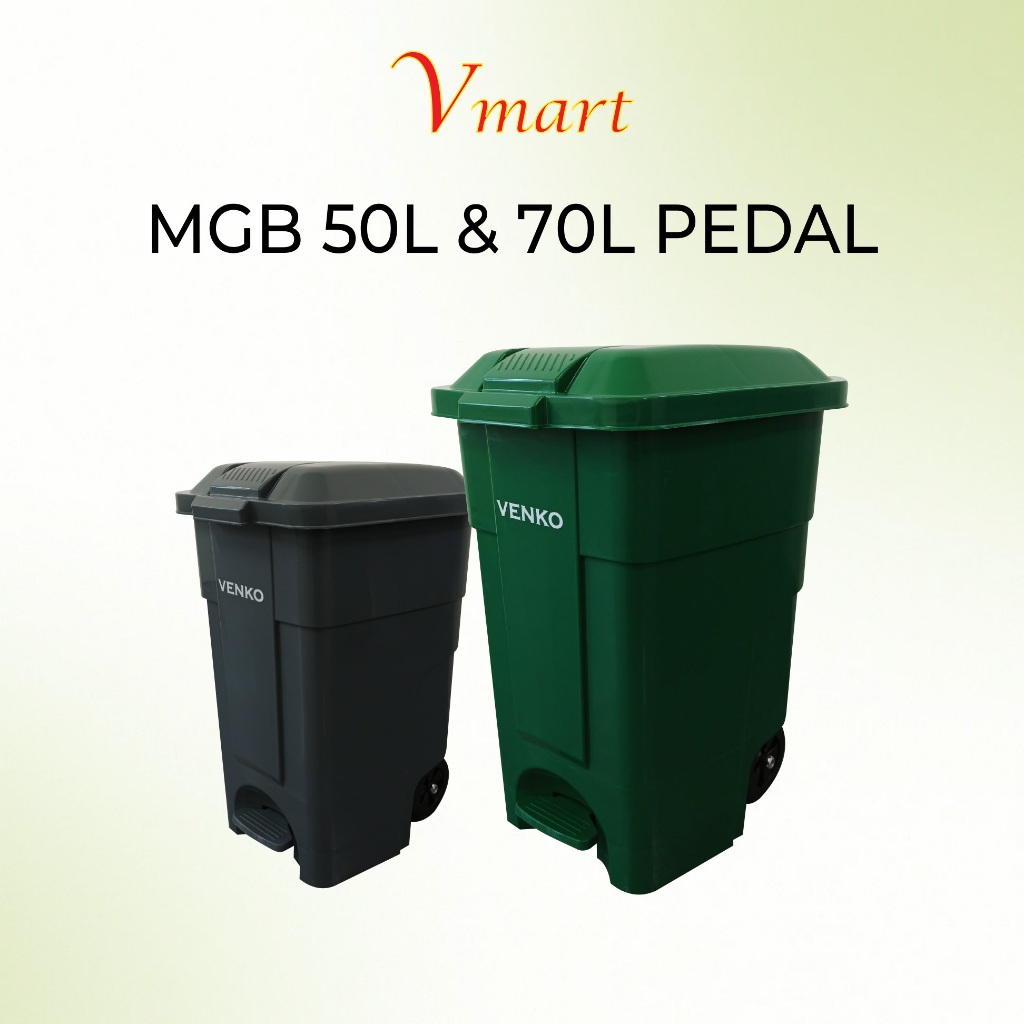 [50L / 70L] Venko Mobile Garbage Bin MGB 50L&70L with Pedal and Wheel / Tong Sampah dengan Pedal ...