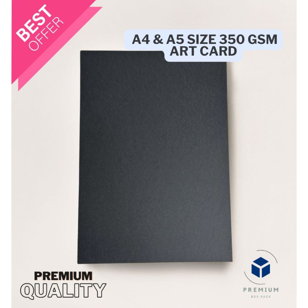 350GSM Black Card – A4 / A5 Size | Thick Craft Paper | 10–20 PCS | Kad ...