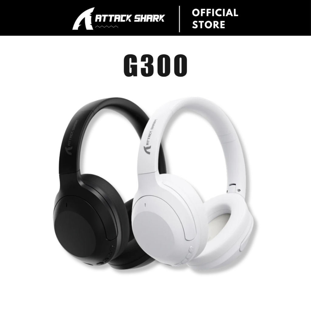 ATTACK SHARK G300 Wireless Foldable Headset 3 Modes Connection ANC 40mm ...