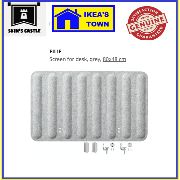 IKEA EILIF Office desk partition ,divider , Screen for desk, grey, 80x48 cm | Shopee Malaysia