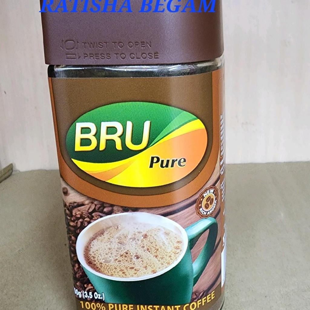 BRU 100g Pure 100% coffee and India's NO.1 Coffee Brand Readystock ...