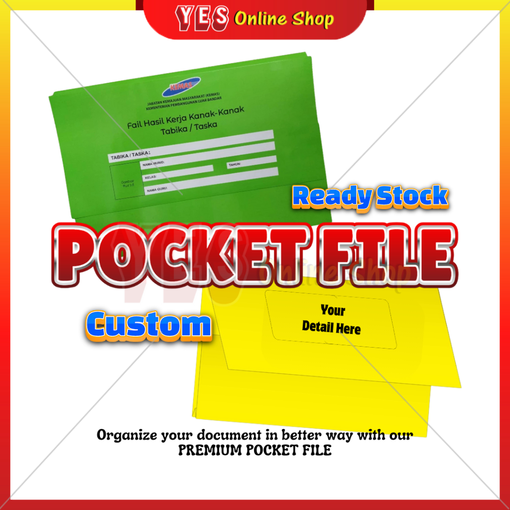 [READY STOCK & CUSTOM POCKET FAIL TADIKA KEMAS // Fail Poket Hasil ...