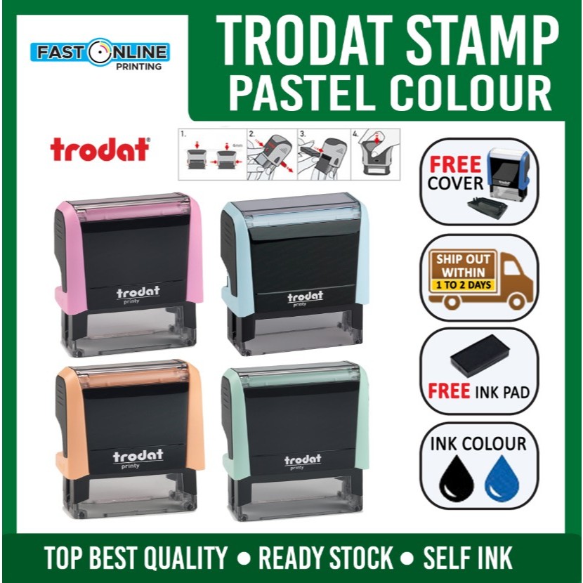 SAME DAY SHIP OUT - TRODAT Printy Selfink Customized RUBBER STAMP ...
