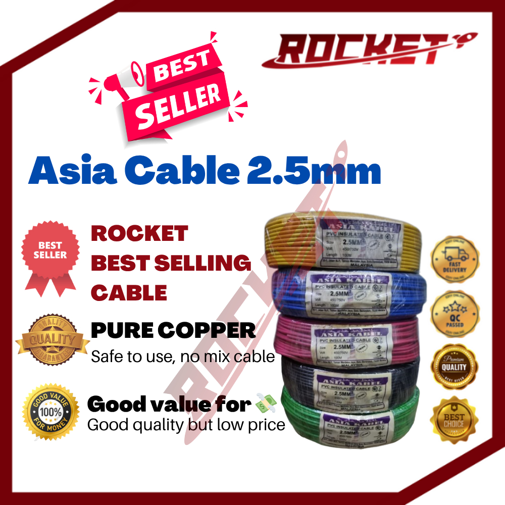 Asia Kabel 2.5mm PVC Insulated Cable 100%Pure Copper Wiring Cable ...