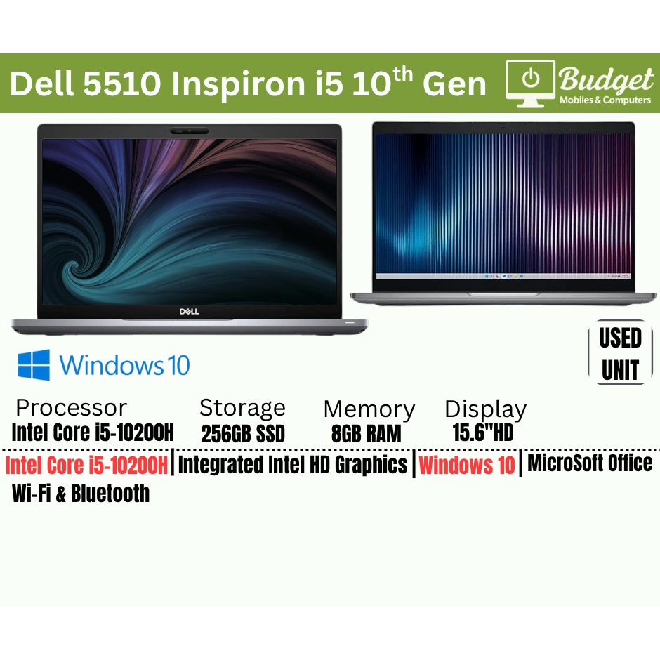 Laptop Dell 5510 Inspiron Intel Core i5 10th Gen 15.6 Inch - 8GB RAM ...