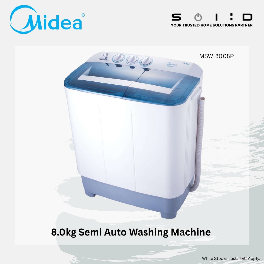 Midea 8kg Semi Auto Washing Machine, MSW-8008P | Shopee Malaysia