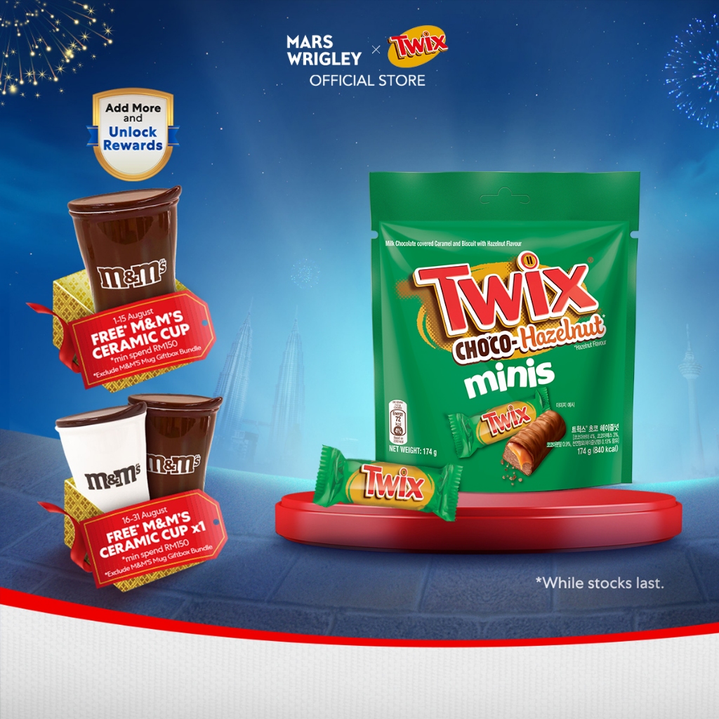 [Bundle Promo -20%] Twix Minis Hazelnut Fun Size 174g Chocolate / Milky / Snacks | Shopee Malaysia