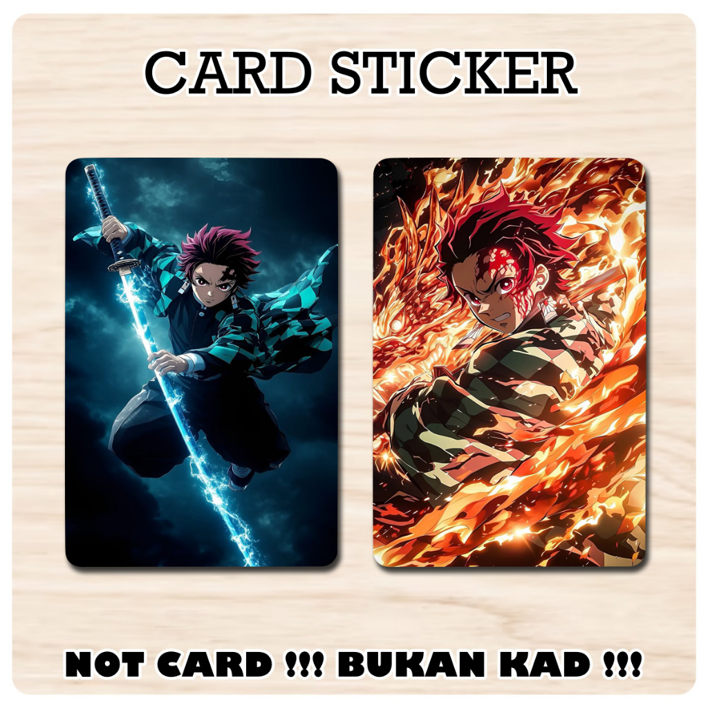 [ Demon Slayer Tanjiro ] Touch n Go Card Sticker Cover (Waterproof ...