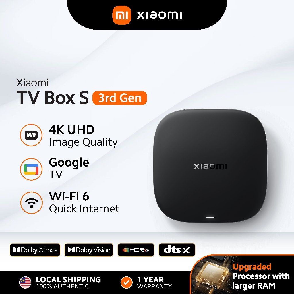 Xiaomi TV Box S (3rd Gen) | 4K UHD Output | Cinema‑Grade HDR Support | Immersive Audio ...