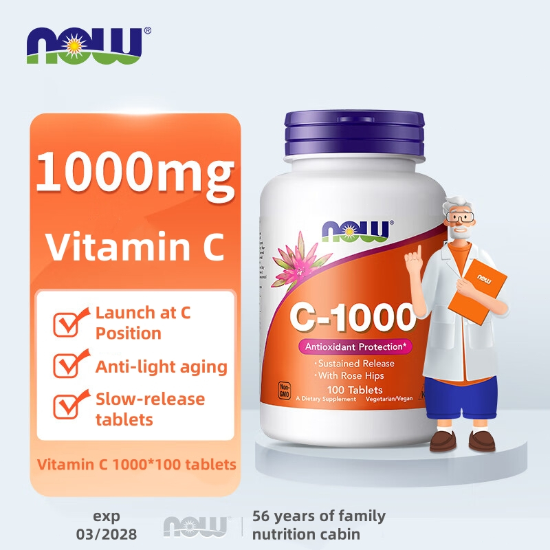 NOW Vitamin C 1000mg100 tablets Antioxidant Protection Sustained ...