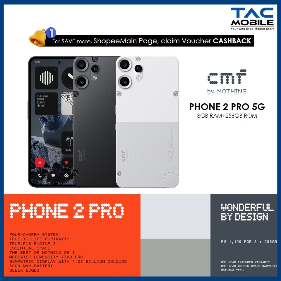 (Ready Stock to ship) CMF PHONE 2 PRO 5G 8+256GB 100% ORIGINAL CMF BY ...