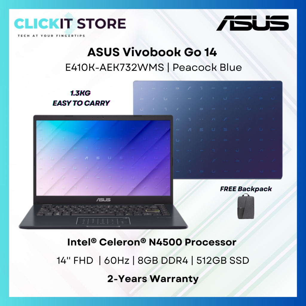 ASUS Vivobook Go E410K/E510K Student Laptop| 14'' FHD Intel® Celeron ...