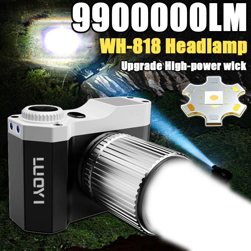990000LM White Laser Headlamp LED Super Bright Outdoor Headlamp ...