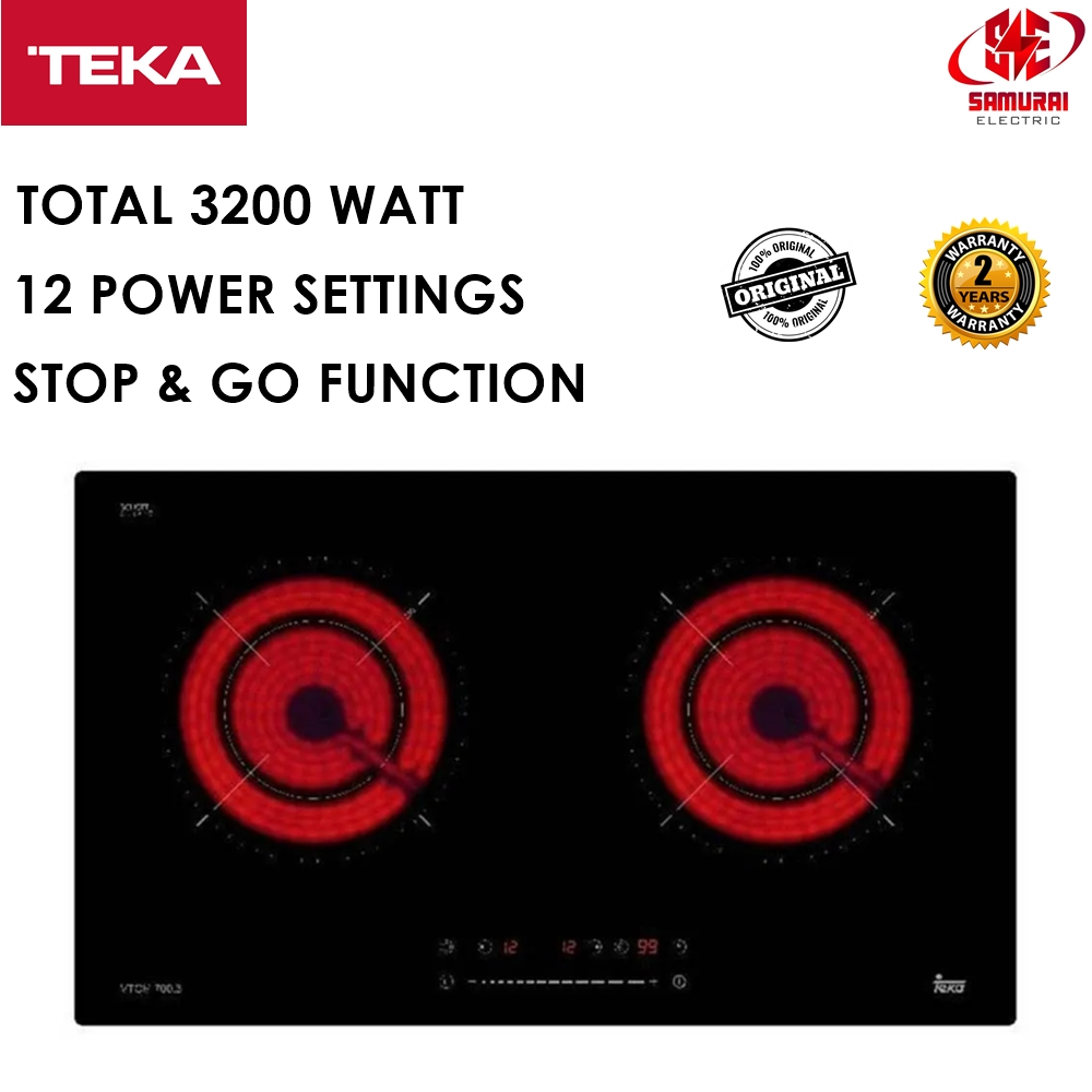 Teka Built-In Ceramic Hob 1000 Watt + 2200 Watt VTCM 700.3 [ Fast ...