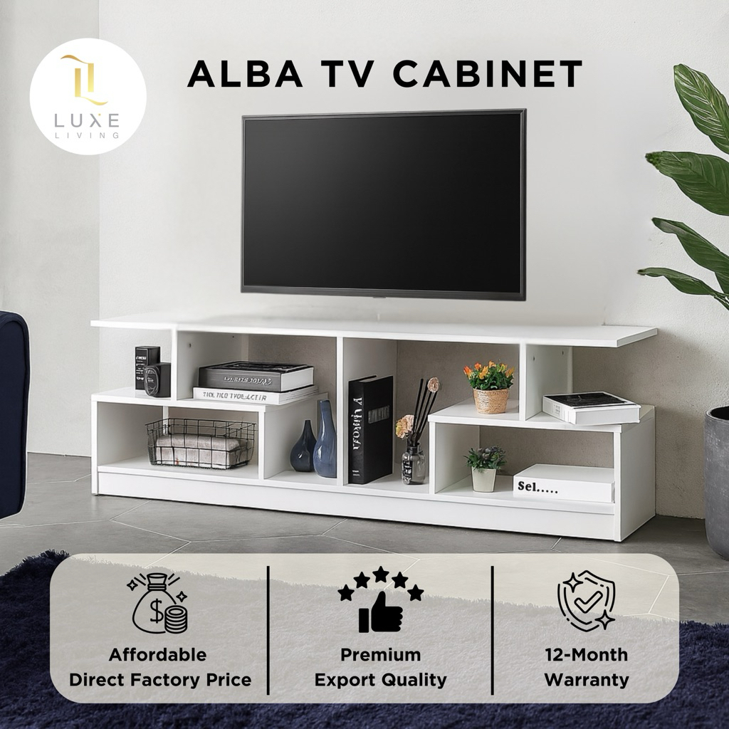 LUXE: Alba 5ft TV Cabinet / TV Console/ TV Rack / Rak TV / ALMARI TV ...