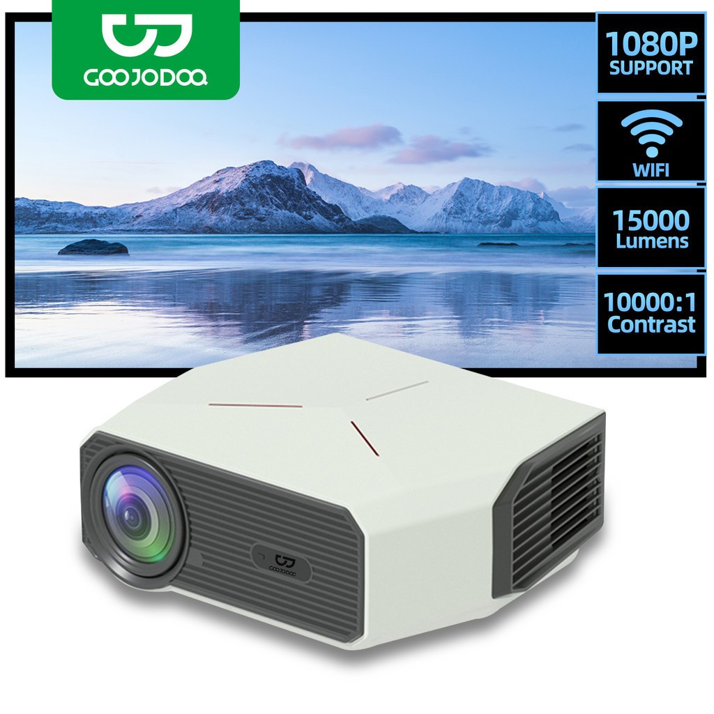 GOOJODOQ 15500LM 8k Full HD 1080P Mini Projector Supports Android and ...