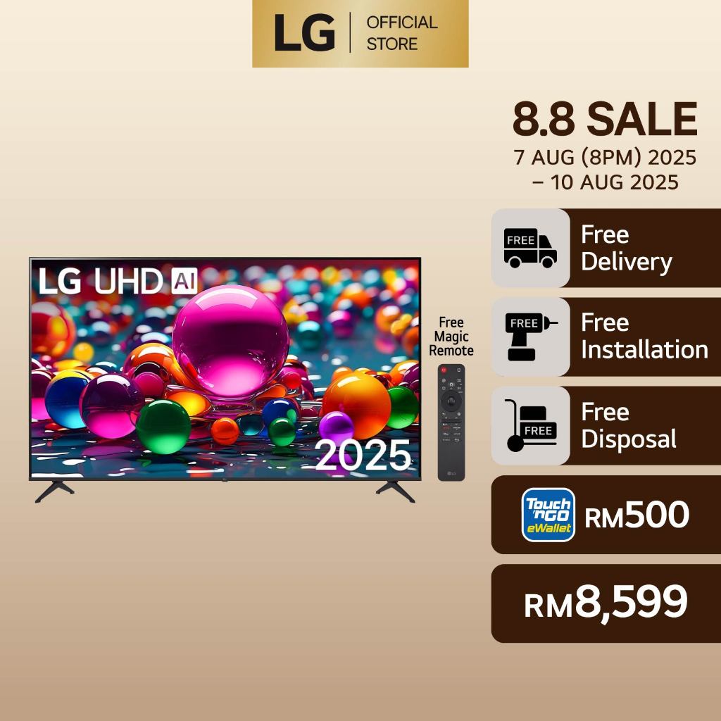 86 Inch LG 4K UHD AI TV UA84 HDR10 (2025) | Shopee Malaysia