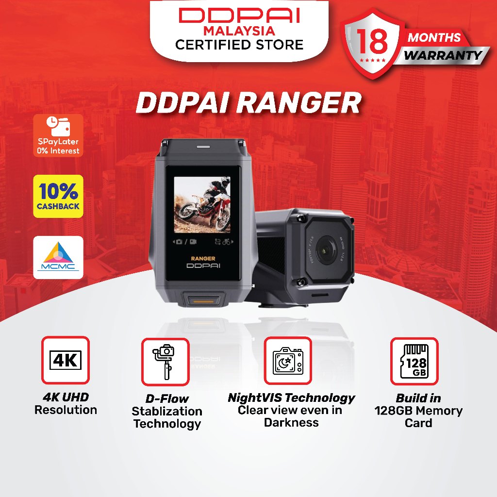 DDPAI RANGER Riding Camera — 4K HD | Waterproof Action Cam | For ...