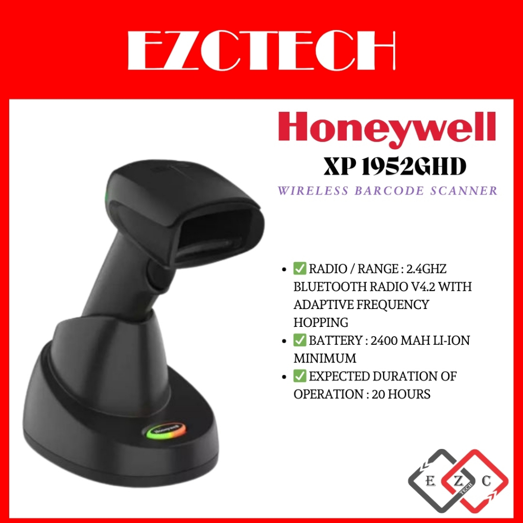 Honeywell Xenon XP 1952GHD Wireless Area-Imaging Scanner (1D & 2D ...