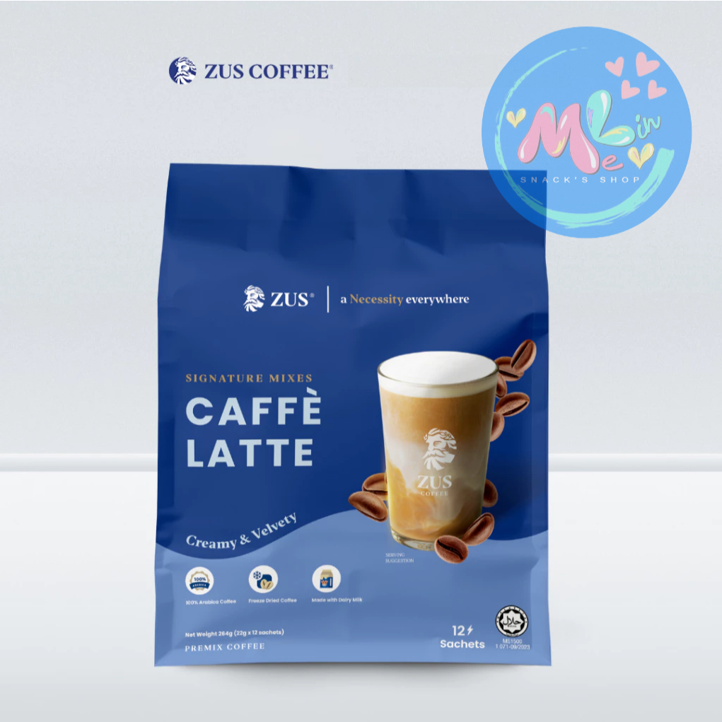 ZUS 𝗦𝗶𝗴𝗻𝗮𝘁𝘂𝗿𝗲 𝗠𝗶𝘅𝗲𝘀 𝗖𝗼𝗳𝗳𝗲𝗲 caffe latte kopi - ( 22g x 12's ) | Shopee ...