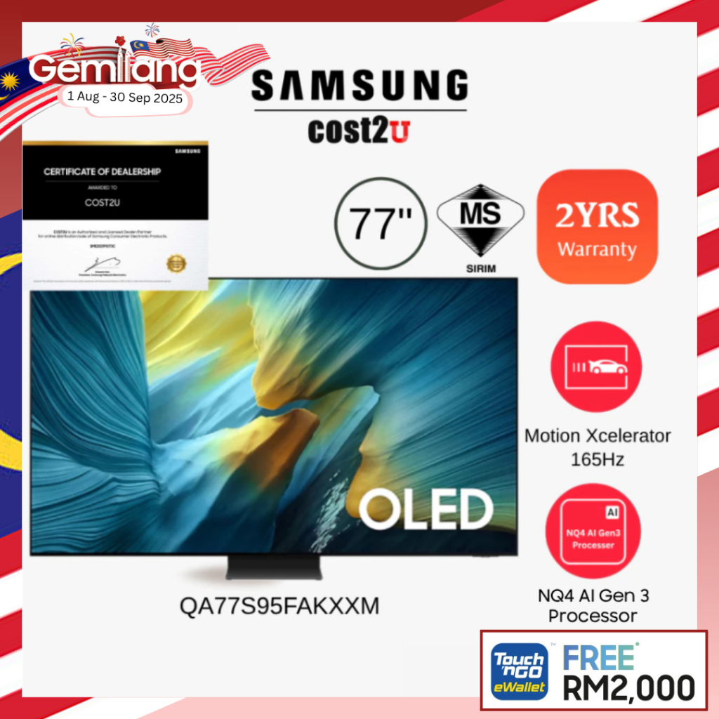 Samsung 77/83" OLED S95D/S95F 4K Smart AI TV (2024) QA77S95DAKXXM ...