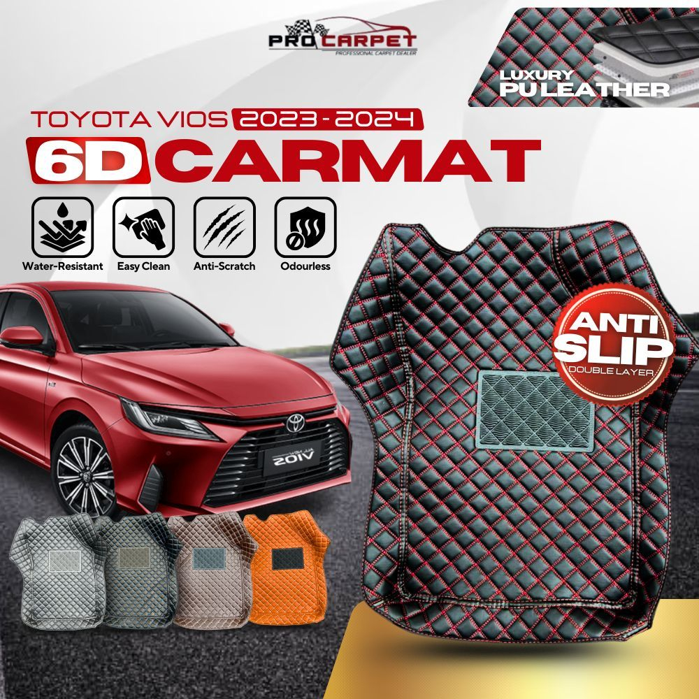 TOYOTA VIOS ( 2023 - 2024 ) 6D CAR FLOOR MAT CARMAT 6D PREMIUM LUXURY ...