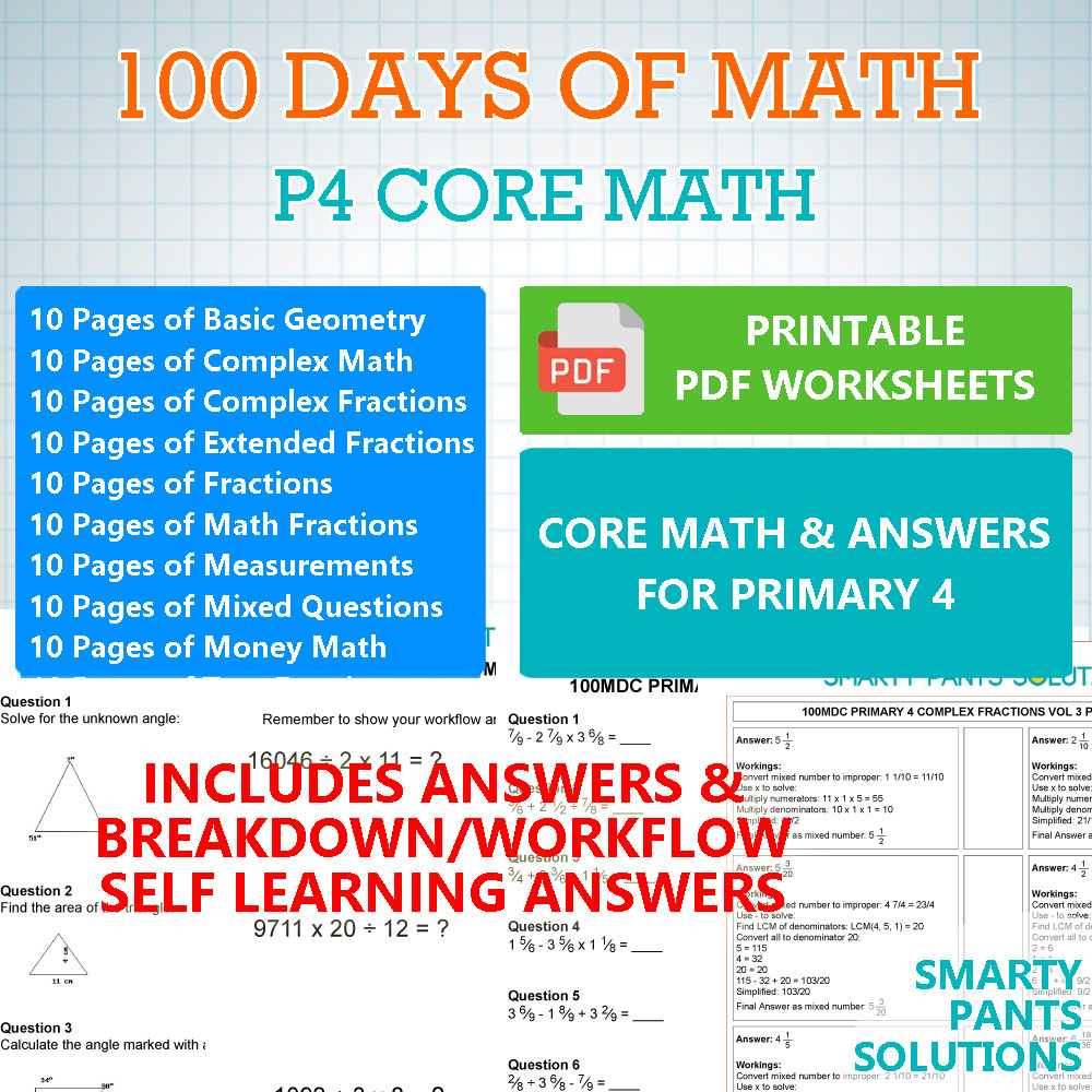 🏅 100 Pages of Mathematics Exercise Worksheet P4 Core Multiplication ...