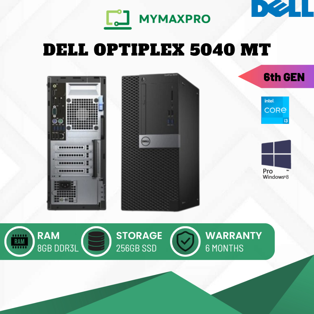 PC i3 Dell Optiplex 5040 MT Intel Core (6th Gen) / 8GB RAM / 256GB SSD ...