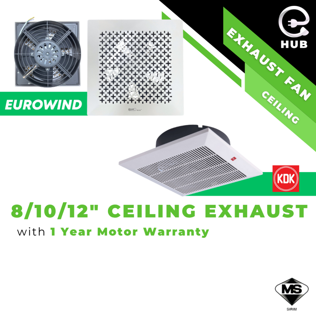 MITSUBISHI/EUROWIND Kipas Ekzos Siling 8"/10’’ Ceiling Exhaust Fan ...