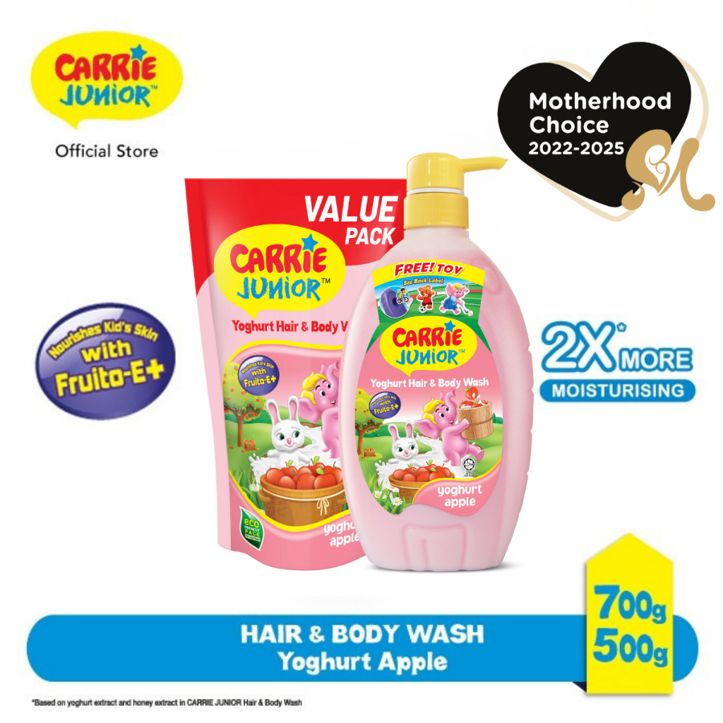 CARRIE JUNIOR Hair & Body Wash - Yoghurt Apple (700g + 475g) [New Toy ...