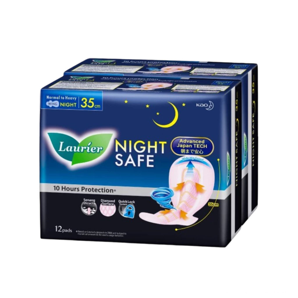 Laurier Night Safe Wing 35cm (12 pads x 2 packs) | Shopee Malaysia