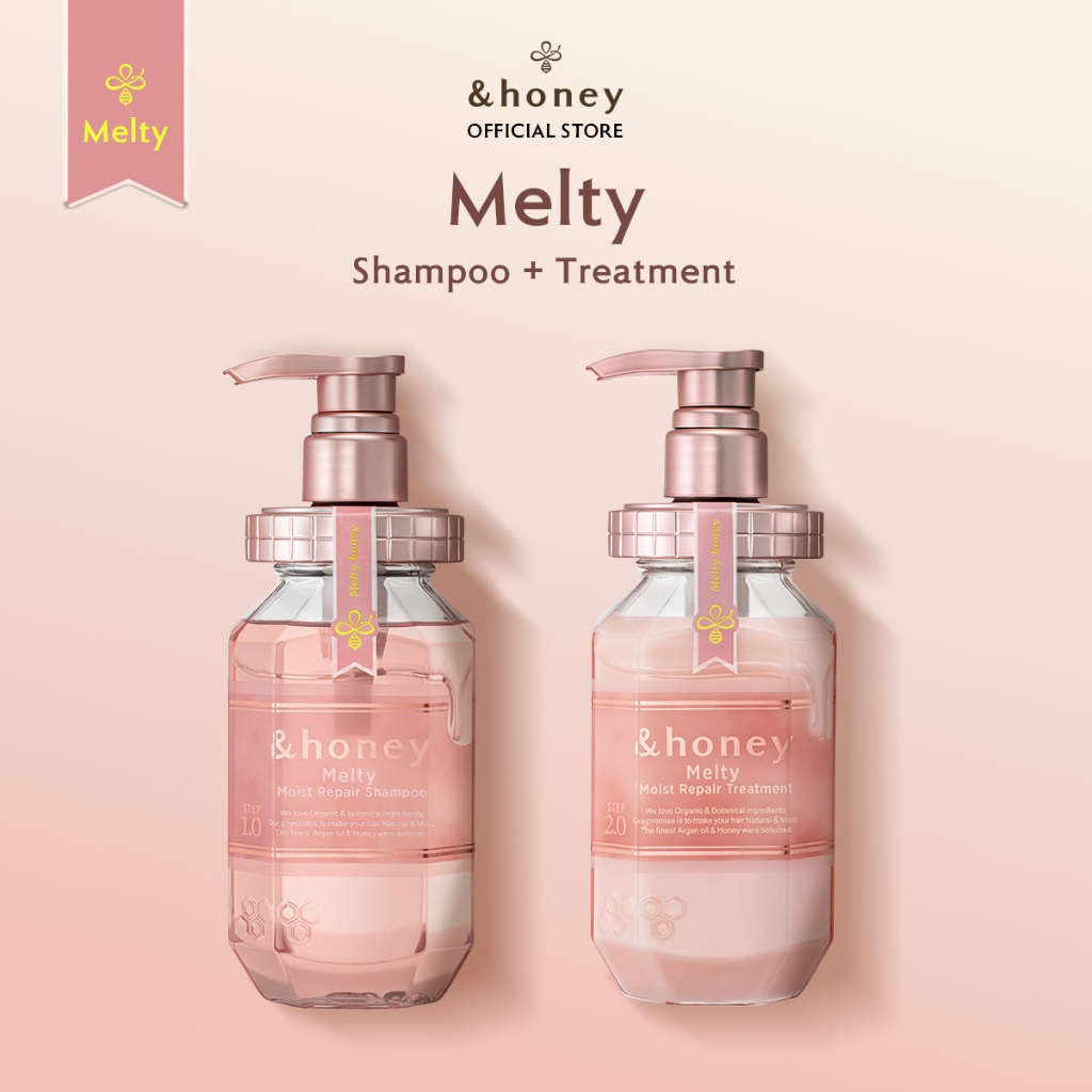 [Bundle] &honey Melty Moist Repair Shampoo 1.0 440ml + &honey Melty Moist Repair Hair Treatment ...