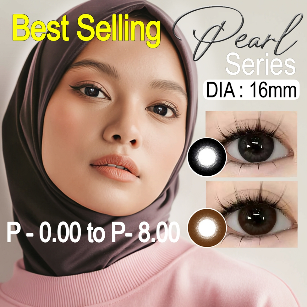 【Power 0.00-10.00】Pearl Black/Choco 16mm 6Month Disposable Korea Lens ...