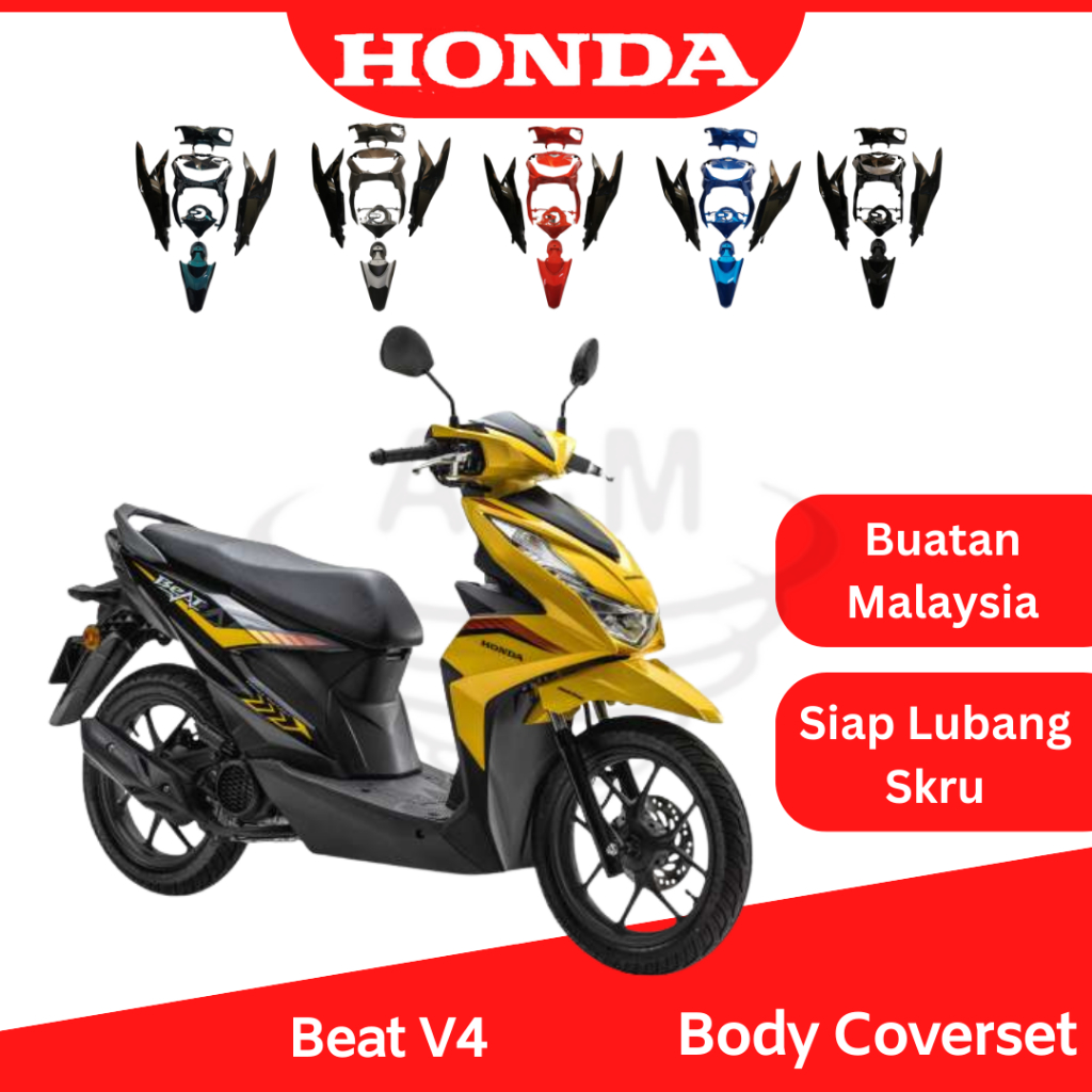 HONDA BeAT V4 Full Body Cover Set Coverset Color Fuel Injection Bodyset ...