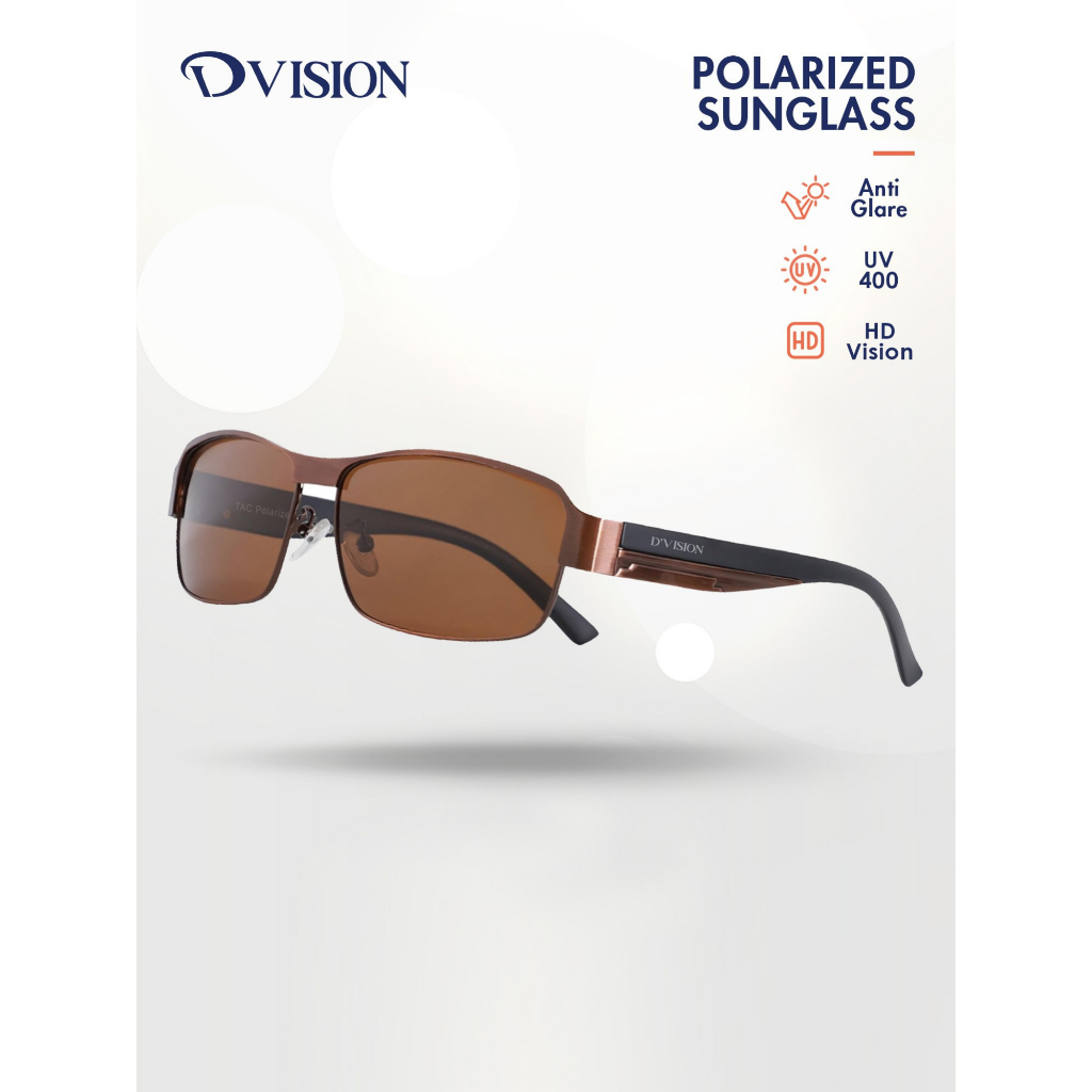 DVISION EYEWEAR Spek Mata Hitam Lelaki Anti Silau Rectangle Metal ...