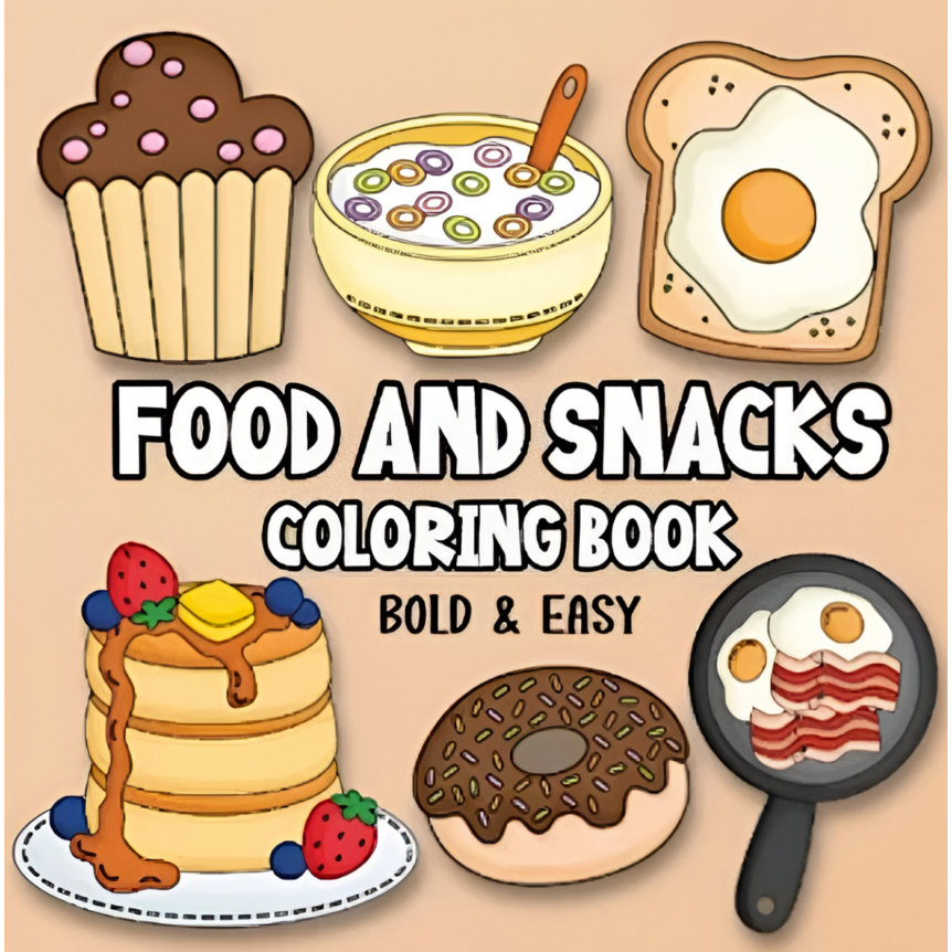 [PDF] 40+ Pages Food & Snacks Bold and Easy Coloring Book | Kids ...