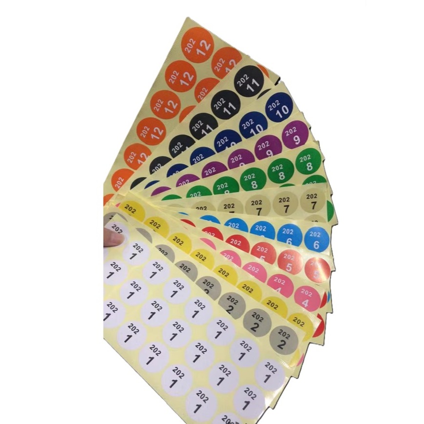 Number 1 to 12 Representing Jan till Dec Color Code Month Marking First ...