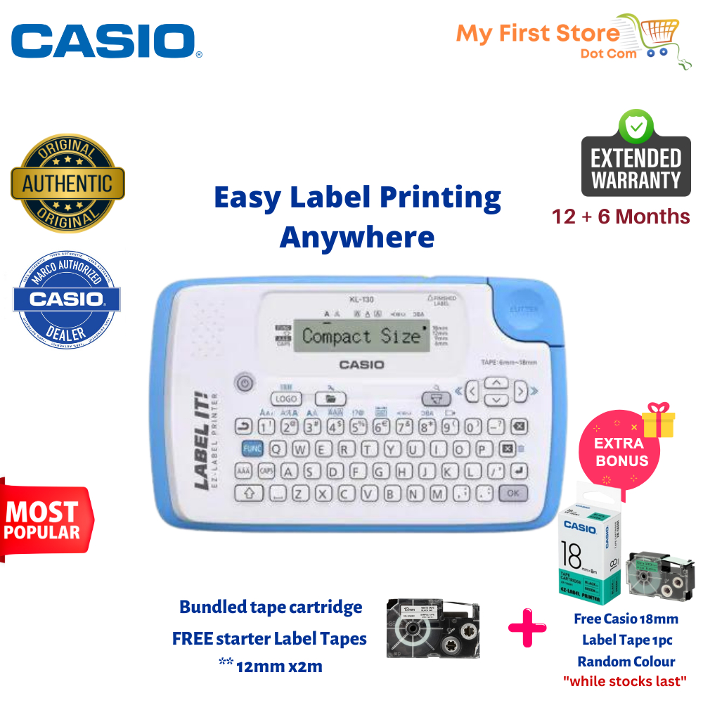 Genuine Casio EZ-Label Printer KL-130 Label It! Home/Office Label Maker ...