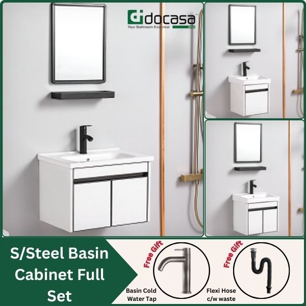 Docasa WB Series 40/50/60cm Stainless Steel Bathroom Basin Cabinet Set ...