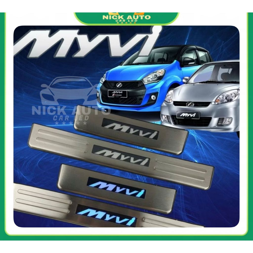 Perodua Myvi 2005-2016 Side Steel Plate / Door Side Step With Led Blue ...