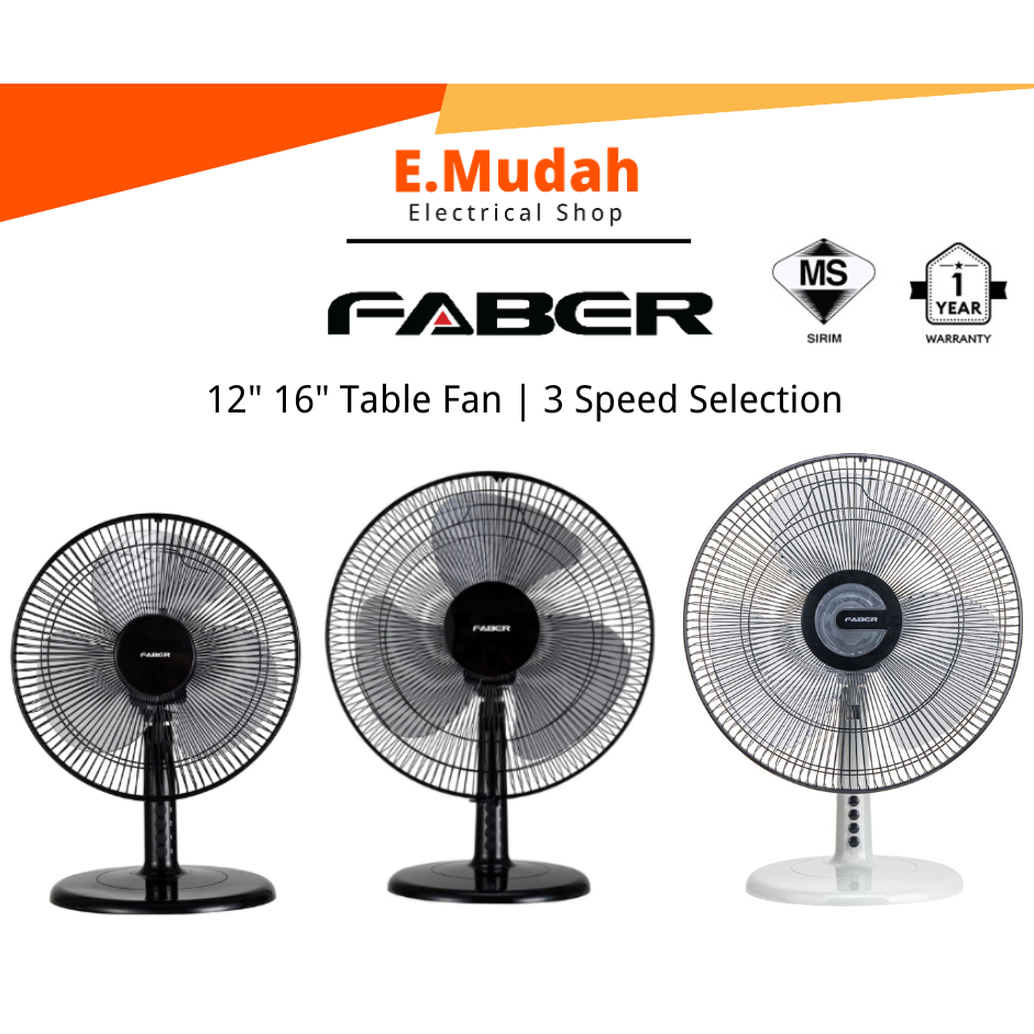 Faber Kipas Meja Kecil 12'' 16'' Table Fan 3 Speed Selection | FTF ...