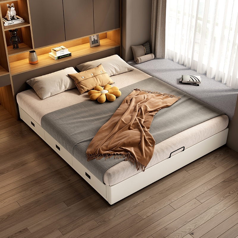 Solid Wood Bed Frame with Drawer tatami Katil Kayu Bedroom Storage Bed ...