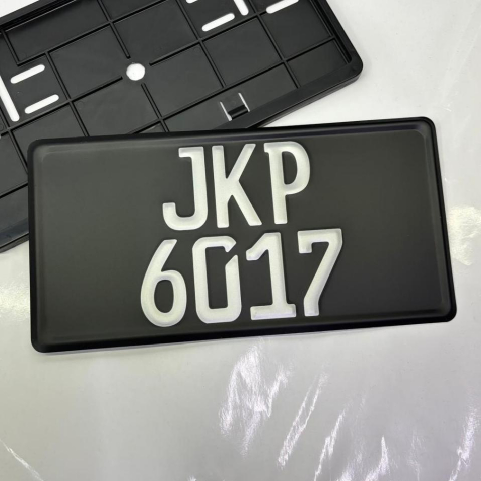 EURO Nombor Plate Kereta Besi Ketuk Aluminum Plate Lori Besi Font EV ...