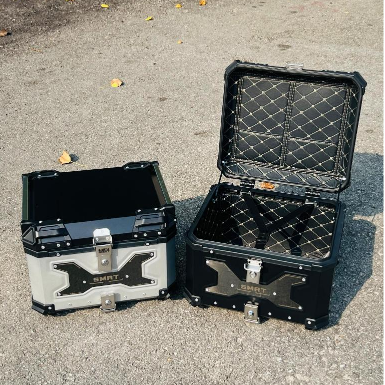 55Liter Aluminium SMRT Top Box Heavy Duty Silver Hitam Double Safety ...
