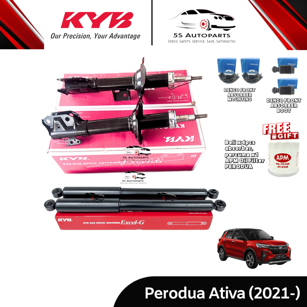 KYB Excel G Perodua Ativa (2021-) Gas Absorber Front/Rear Set With ...