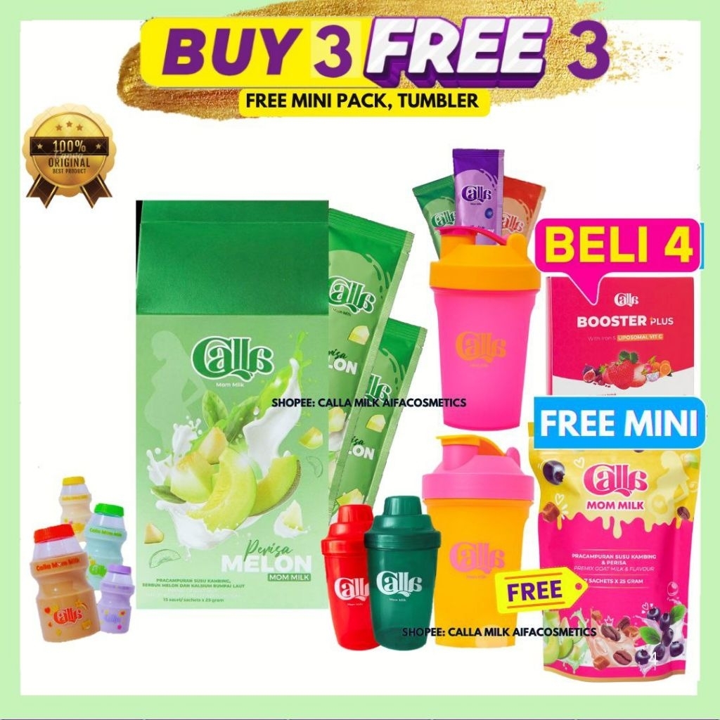 CALLA MOM MILK MELON BLUEBERRY MACCHIATO COMBO BOOSTER LOW SUGAR ...