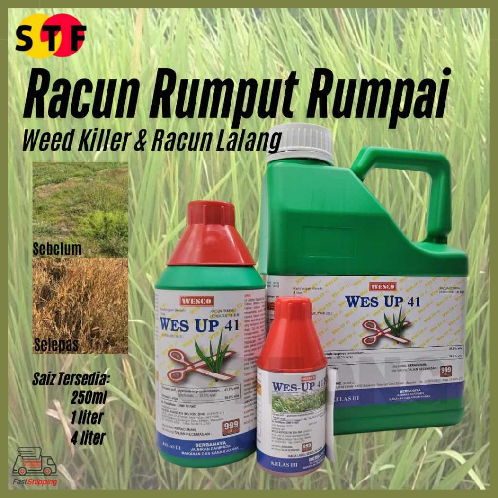 1ltr / 4ltr WES UP Weed killer Glyphosate41%(racun rumput racun lalang ...