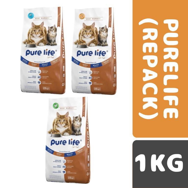 Purelife Cat Dry Food Repack 1KG ( Chicken , Fish , Kitten ) - Cat Food ...